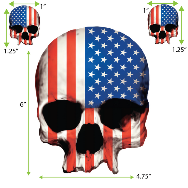 American Flag Skull Decal Set of Three – Lethal Threat
