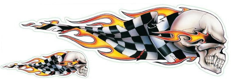 Checkered Flag Skull Right Facing Decal – Lethal Threat