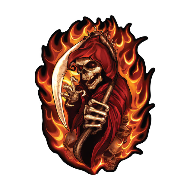 Flaming Reaper - Mini Decal – Lethal Threat
