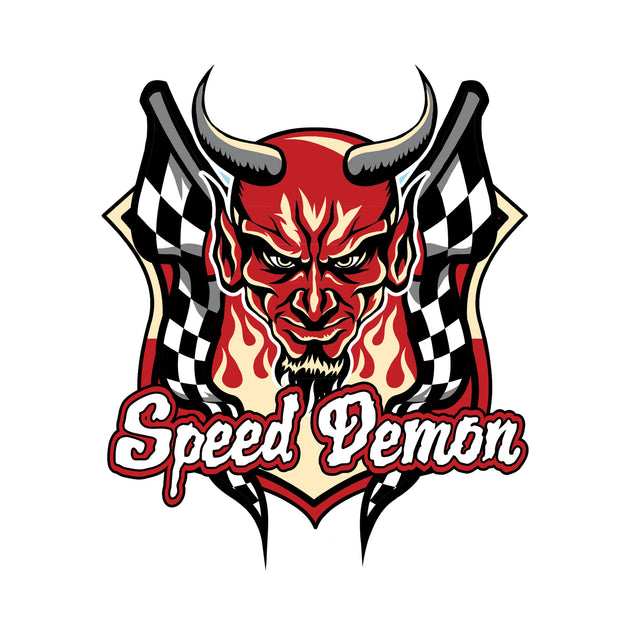 Speed Demon Race Devil Checkered Flag - Mini Decal – Lethal Threat