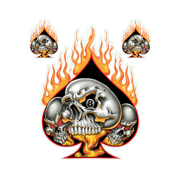 Fire Spade Skull Decal – Lethal Threat