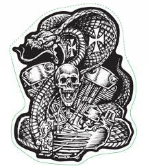Cobra Snake V-Twin Motorcycle Engine Mini Decal/Sticker – Lethal Threat