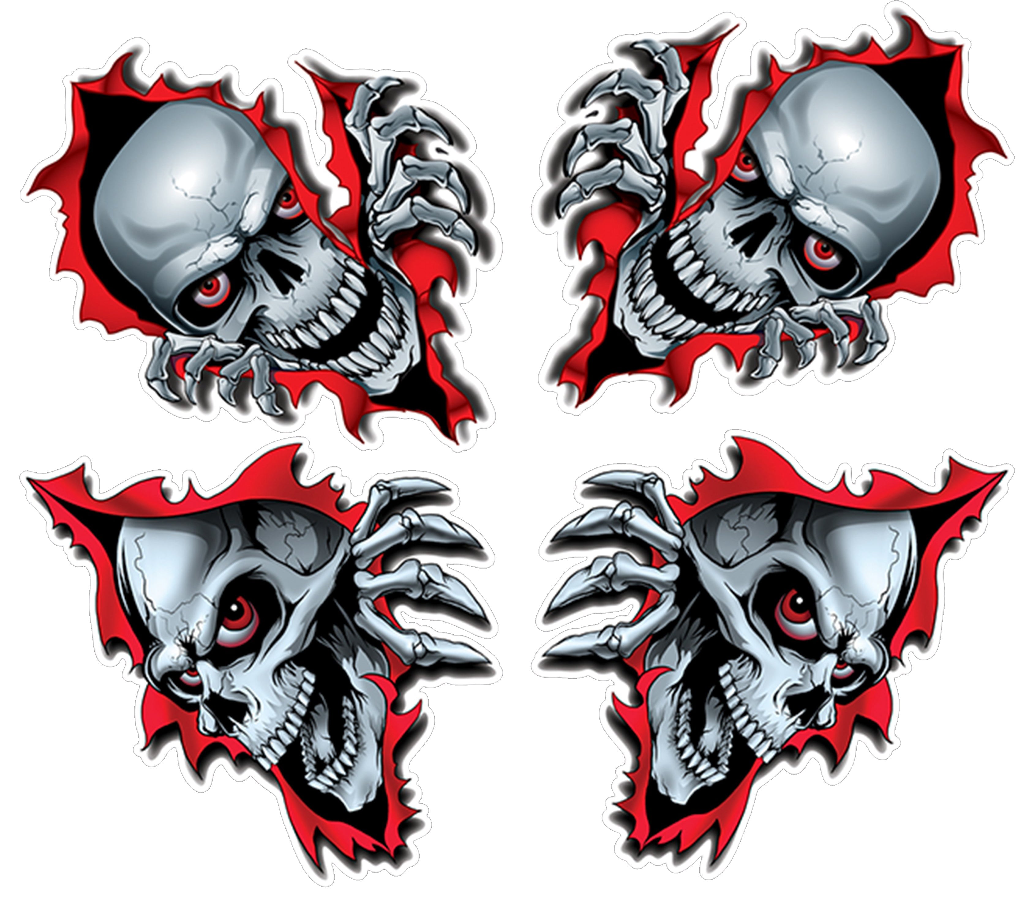Red-Eyed Skull Rip Series Sticker Packs – Lethal Threat